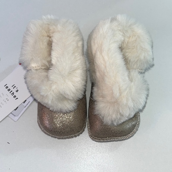 Zara | Shoes | Zara Mini Metallic Gold Brand New Newborn Baby Shoes Size | Poshmark